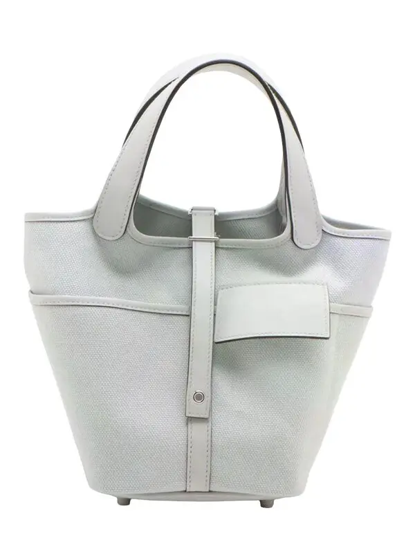 Hermès 2024 Toile Goeland And Swift Cargo Picotin Lock 18 Handbag - Grey