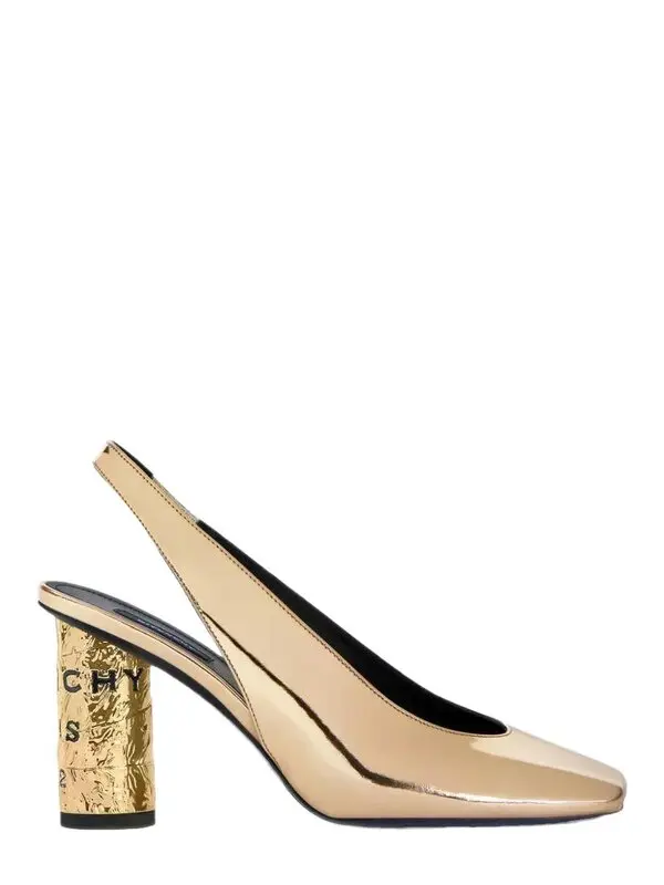 Givenchy Tape Slingbacks In Mirror Effect Leather - Gold