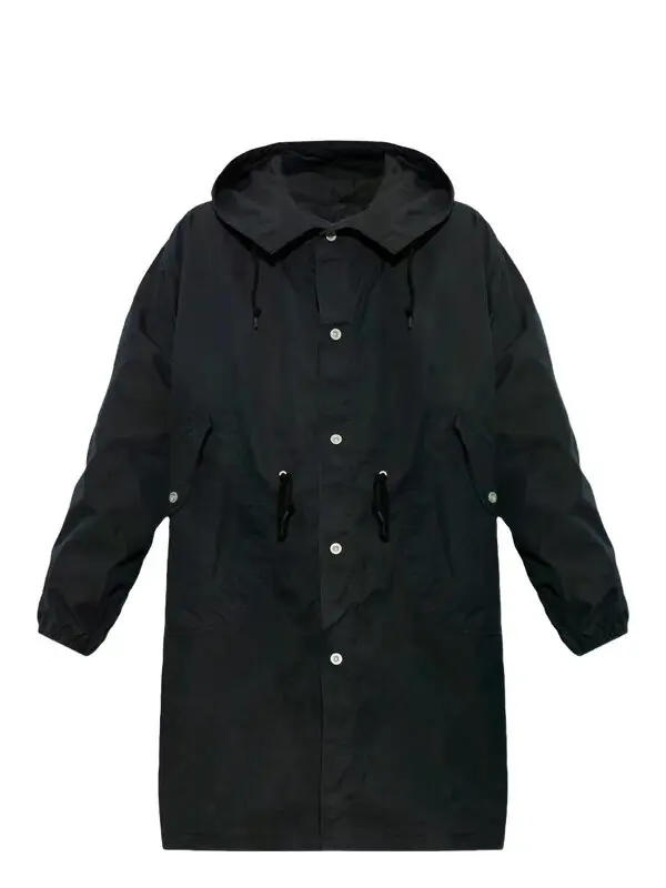 Comme Des Garçons Drawstring Hooded Parka - Black