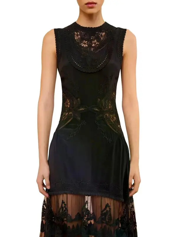 Ulla Johnson Florence Embroidered Silk Maxi Dress - Black