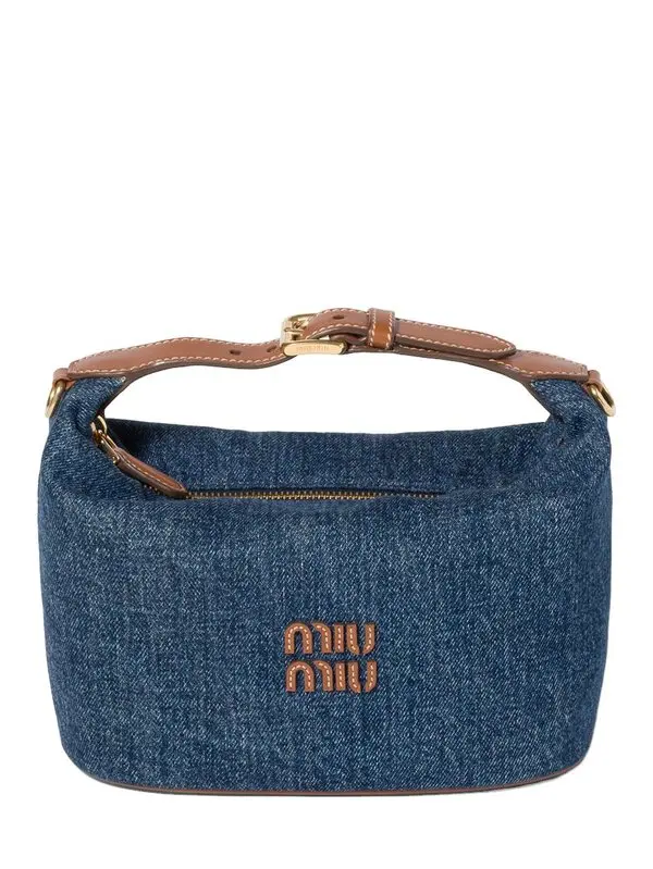 Miu Miu Denim Pouch - Blue/brandy
