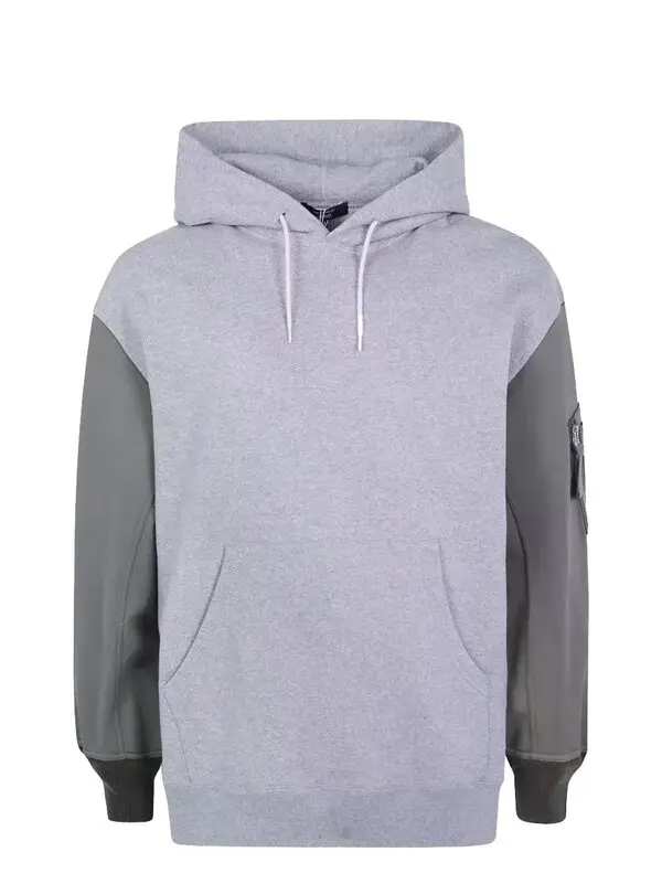 Comme Des Garçons Panelled Zip-pocket Hoodie - Grey