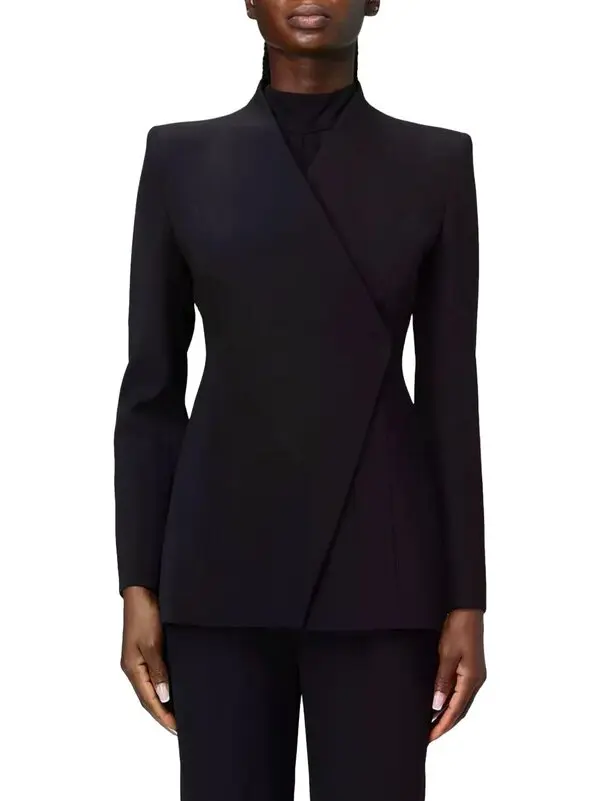 HANITA Wrap-front Tailored Jacket - Black