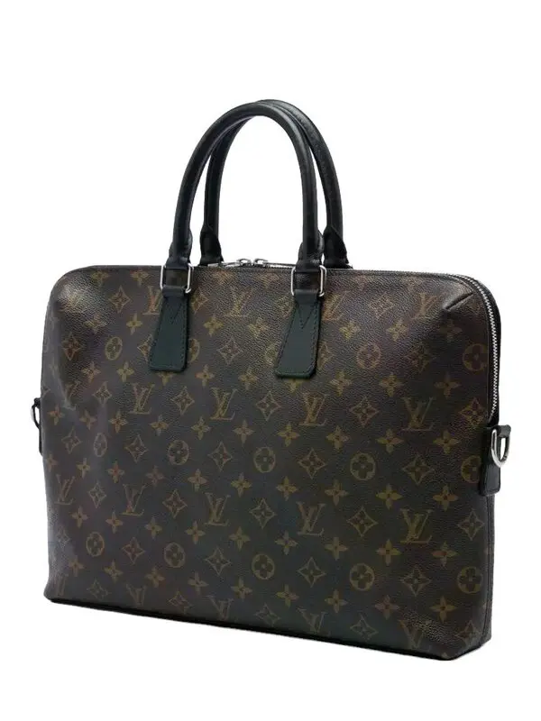 LOUIS VUITTON 2013 Monogram Macassar Porte Documents Jour Business Bag - Brown