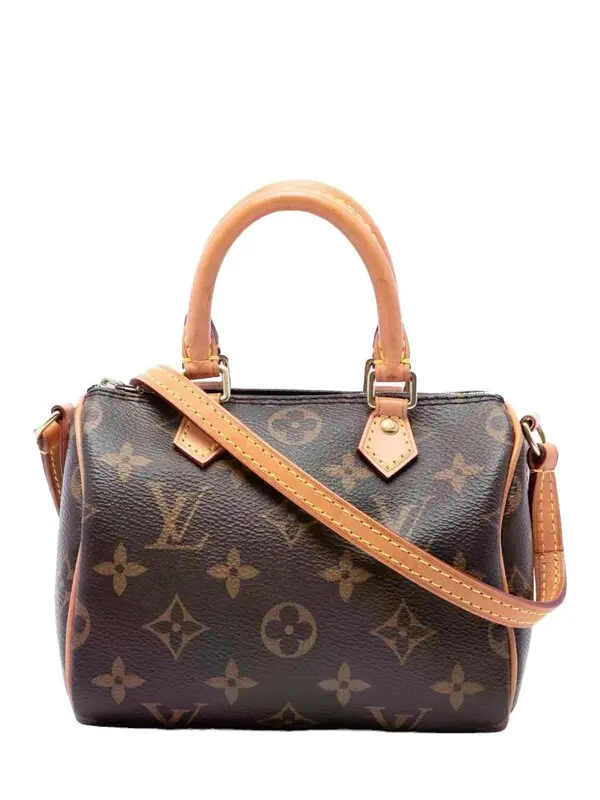 LOUIS VUITTON 2019 Monogram Nano Speedy Bandouliere Satchel - Brown
