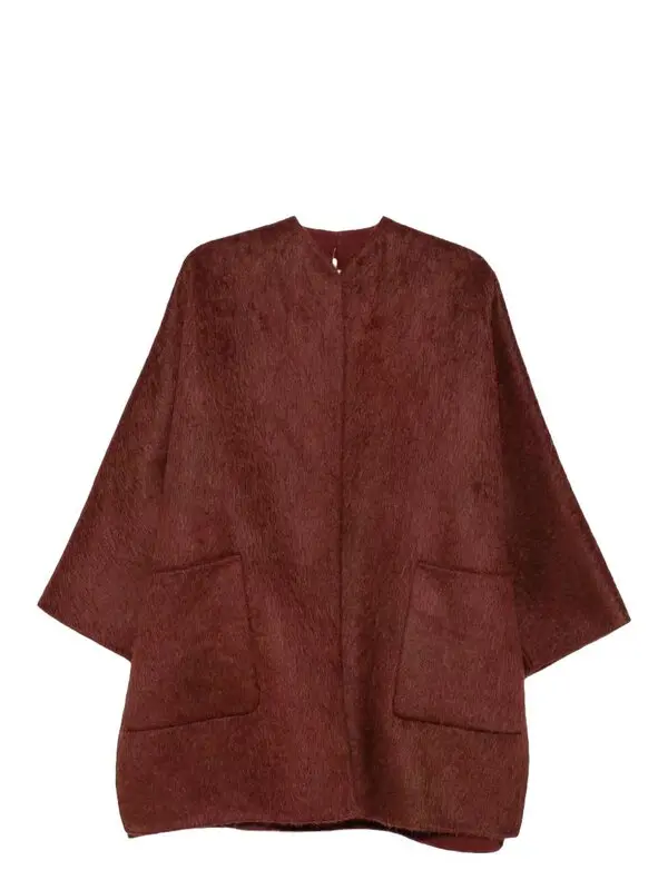 Max Mara Brushed-finish Oversized Coat - Red