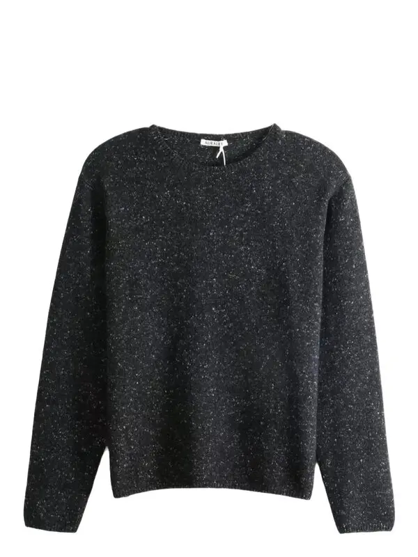 Auralee Flecked-knit Crew-neck Sweater - Grey