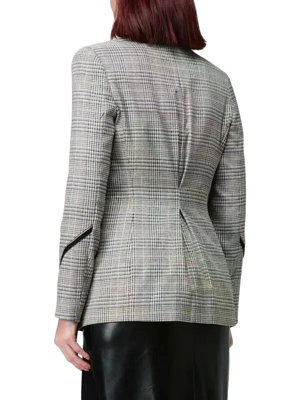 HANITA Check-pattern Double-breasted Jacket - Grey