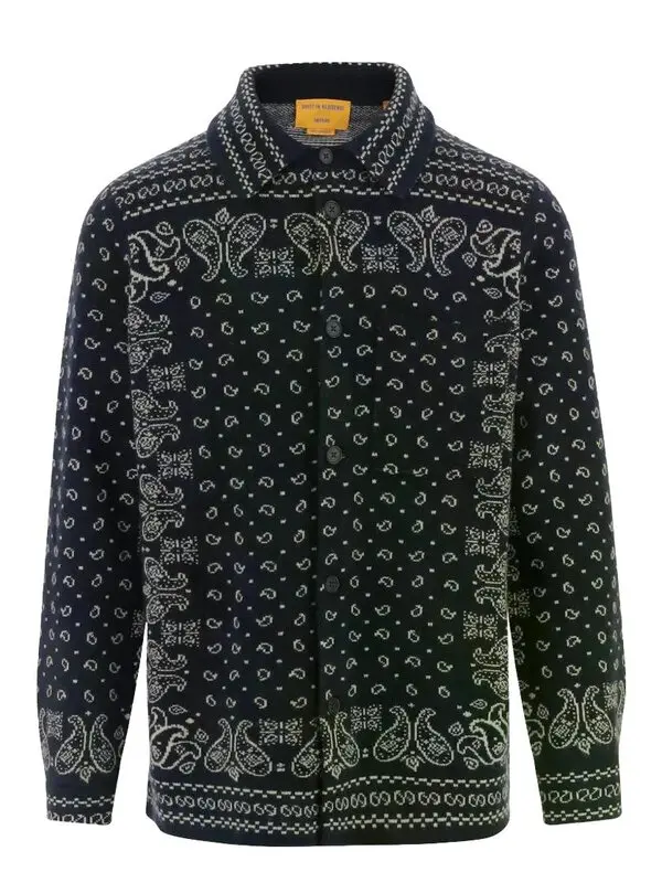 Guest In Residence Paisley-print Cashmere Shirt - Blue