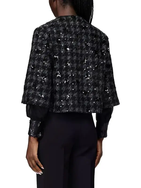 HANITA Sequin-embellished Bouclé Jacket - Black