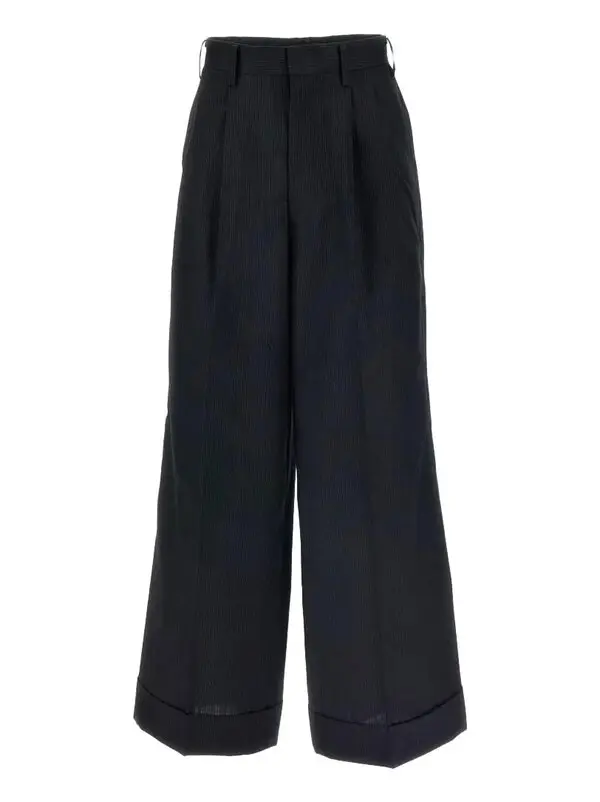 Junya Watanabe Pinstripe-pattern Pleated Trousers - Black
