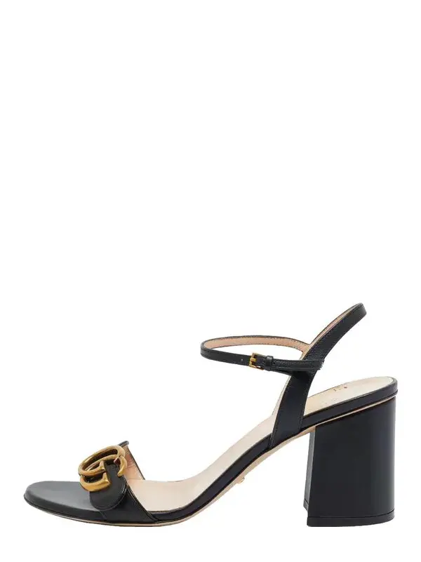 Gucci Gg Marmont Ankle Strap Sandals - Black