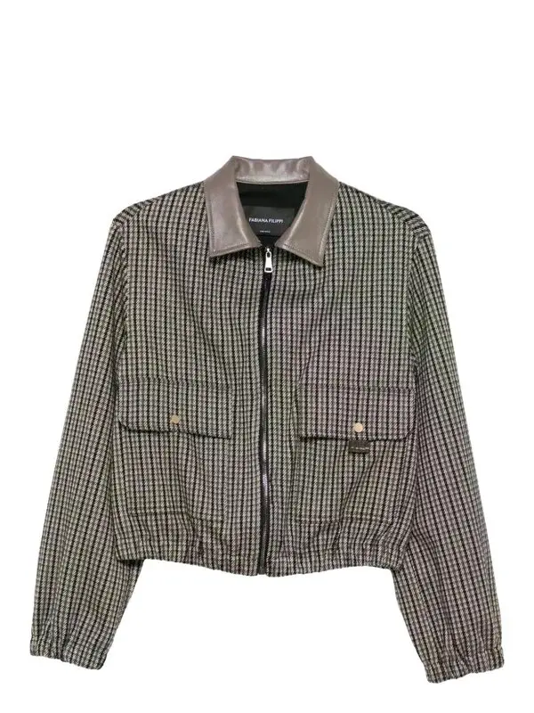 Fabiana Filippi Check-pattern Zip-up Jacket - Neutrals
