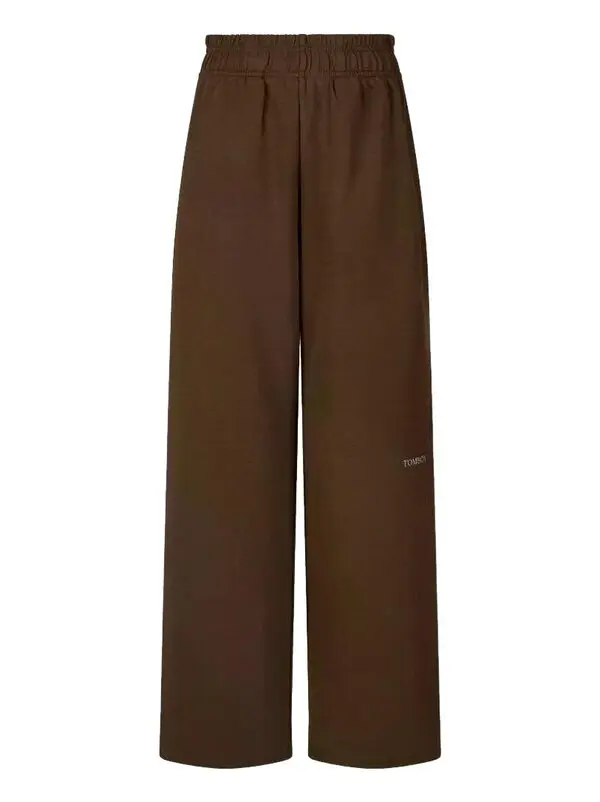 STUDIO TOMBOY Logo-print Drawstring-hem Trousers - Brown