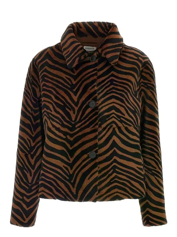 P.a.r.o.s.h Zebra-print Shearling Coat - Multicolour