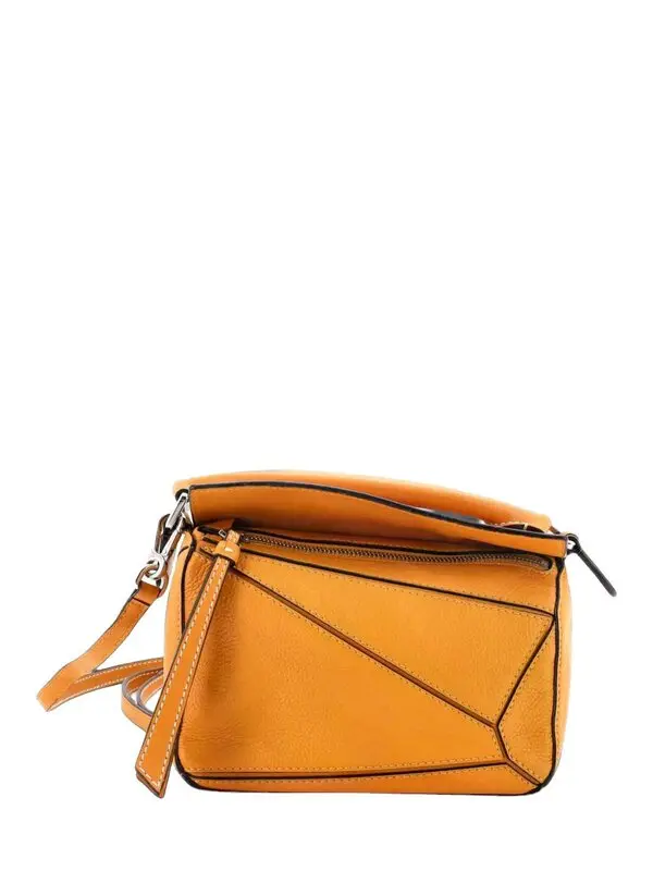 Loewe Puzzle Bag Leather Mini Crossbody Bag - Brown