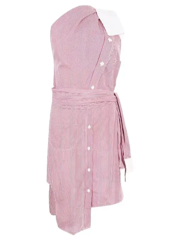 Moschino Striped Asymmetric Dress - Red