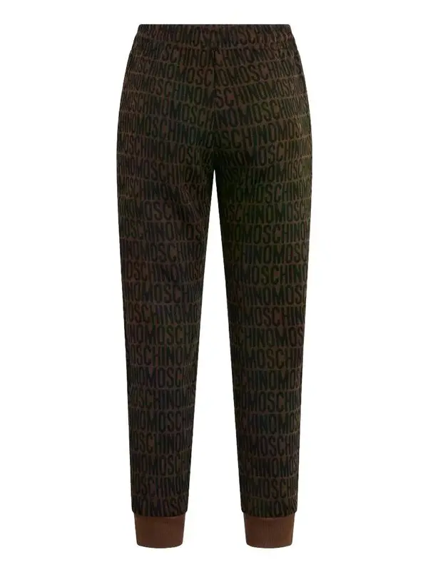 Moschino Monogram-print Track Pants - Brown