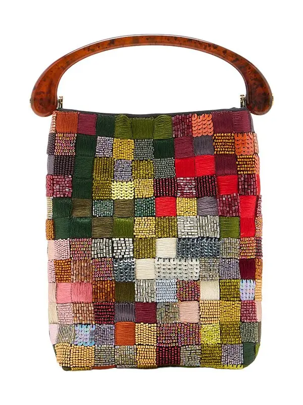 Dries Van Noten Crisp Beaded Top Handle Bag - Multi