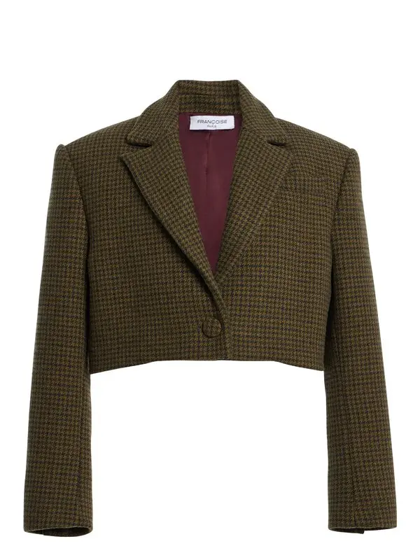 Françoise Asani Cropped Wool-blend Jacket - Green