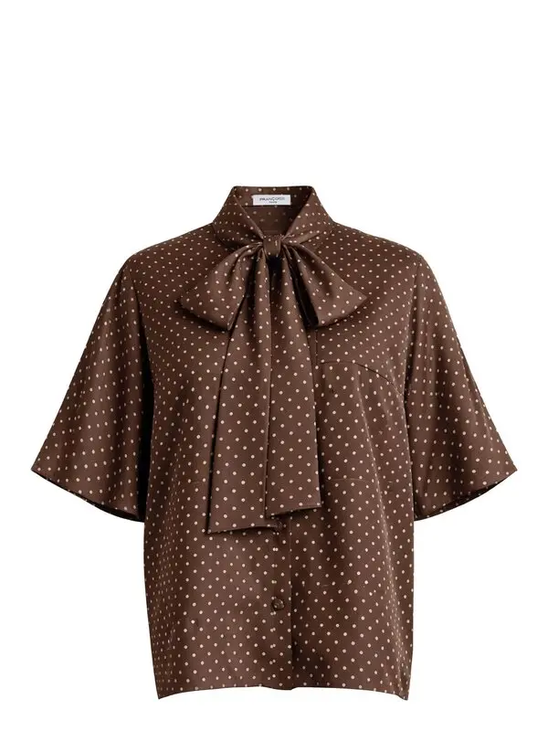 Françoise Blake Zebra Silk Top Black/white - Brown