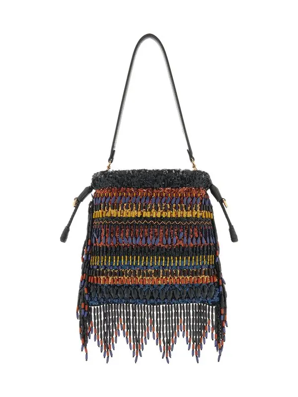 Etro Kalispera Small Beaded Shoulder Bag - Black