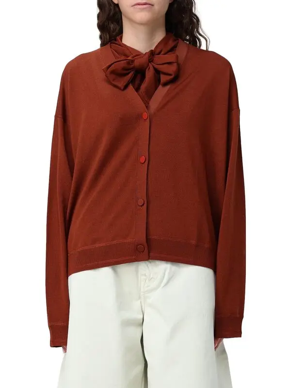 Paul Smith Merino Wool V-neck Cardigan With Dropped Shoulders - Brown