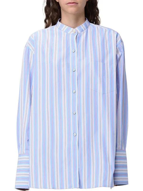 Paul Smith Cotton Shirt With Mandarin Collar And Relaxed Fit - Multicolor
