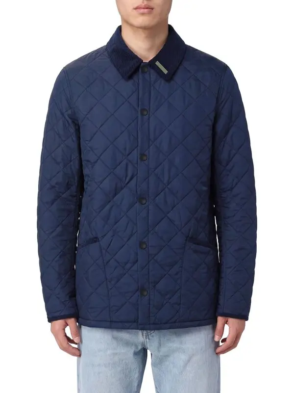 Barbour Heritage Quilted Nylon Jacket With Velvet Collar - Blue