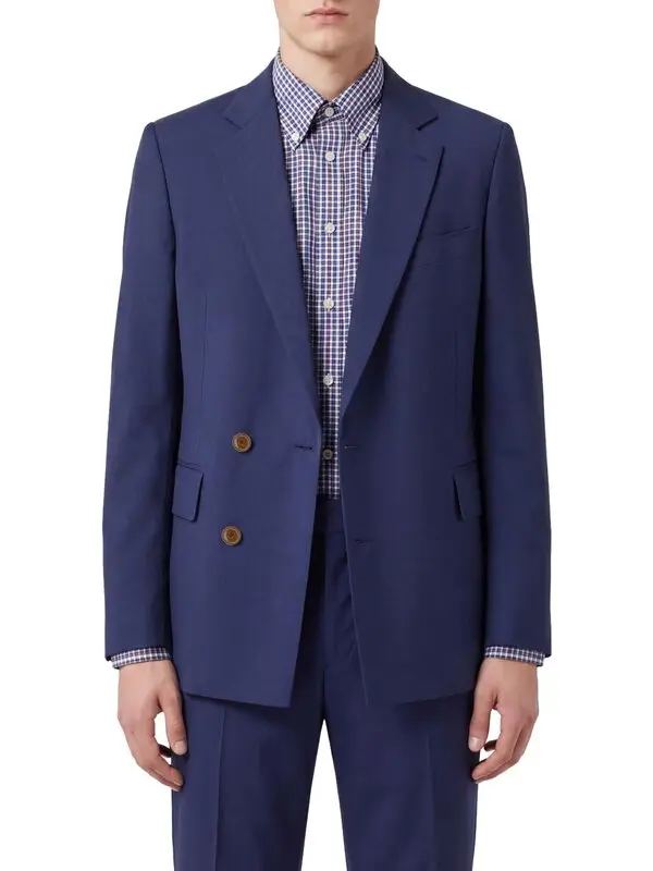 VIVIENNE WESTWOOD Double-breasted Wool Blazer With Classic Lapels - Navy