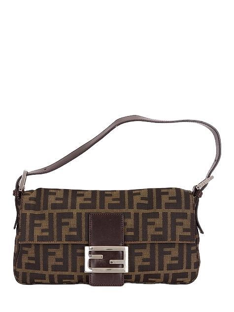 FWRD RENEW Fendi Zucca Baguette Shoulder Bag - Brown