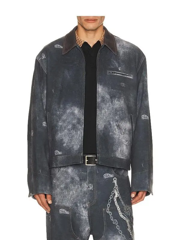 We11Done Trompe L'oeil Denim Jacket In . Also - Black