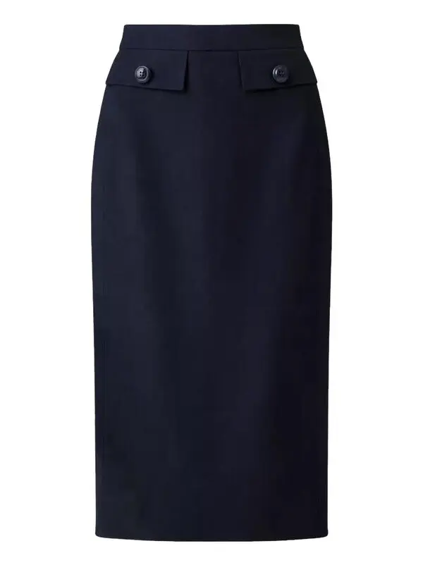 Elisabetta Franchi Button-detail Side-slit Skirt - Blue