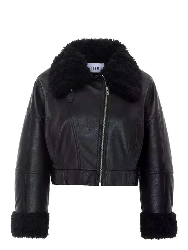 ELEH Faux-shearling-trim Jacket - Black