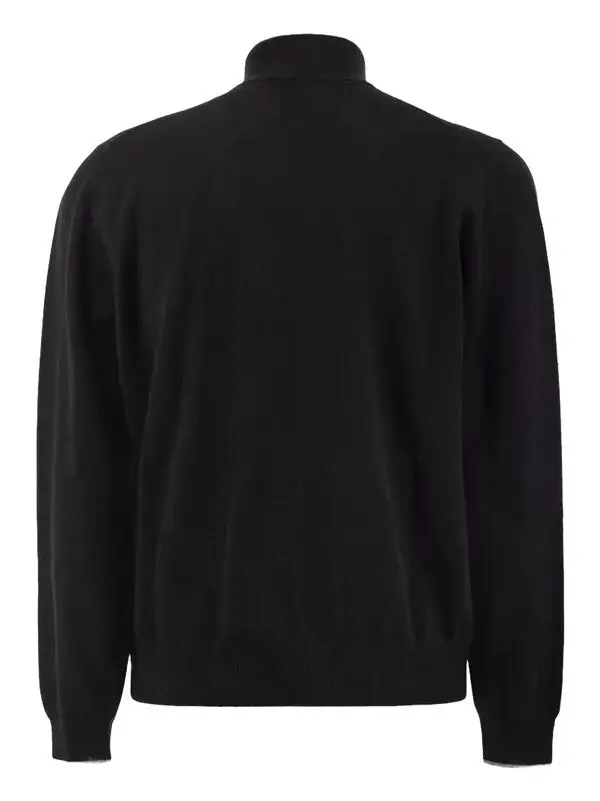 Peserico Fine-knit Wool Zip-up Cardigan - Black