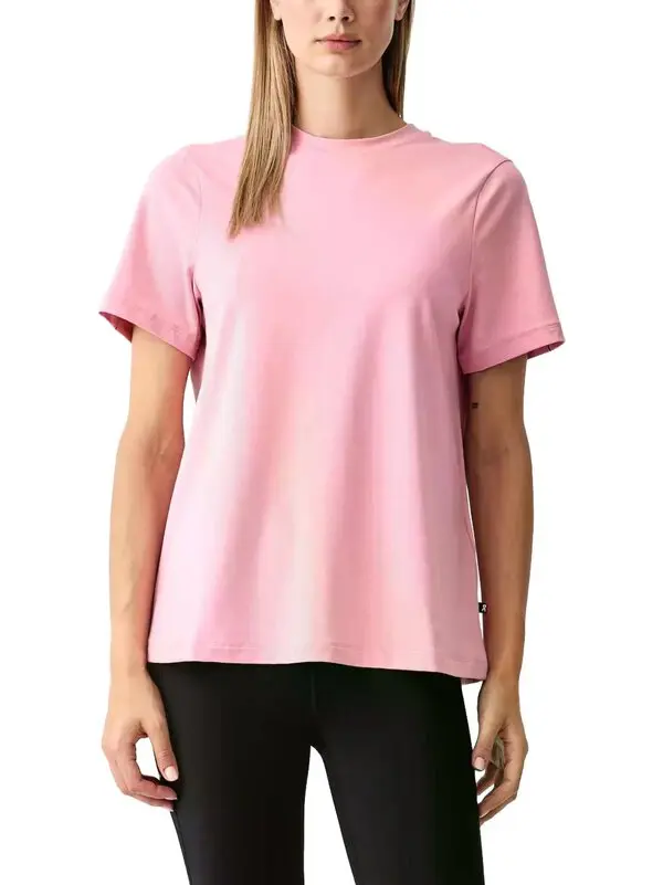 On Focus Ctrast-piping T-shirt - Pink