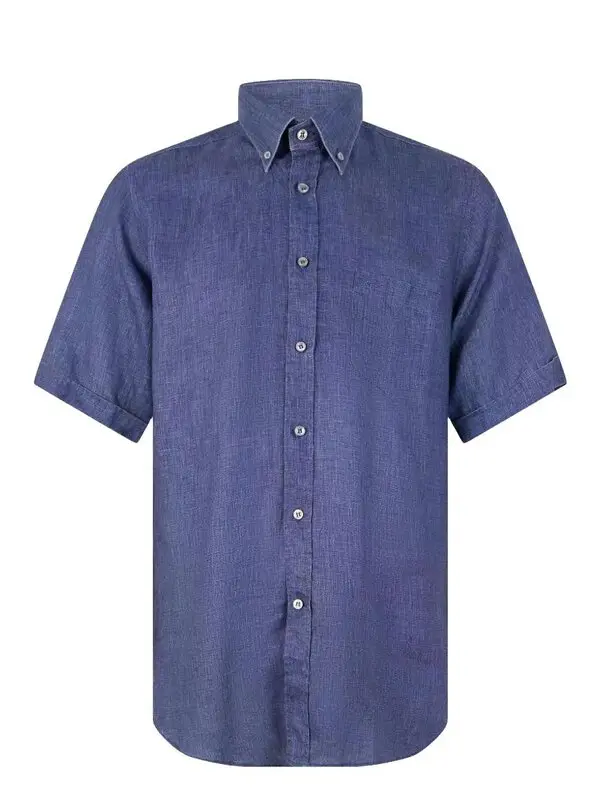 Paul & Shark Linen Short-sleeve Shirt - Blue