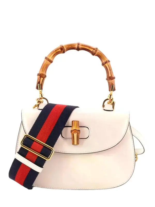 Gucci Bamboo 1947 Top Handle Bag Leather Small Satchel - Neutrals