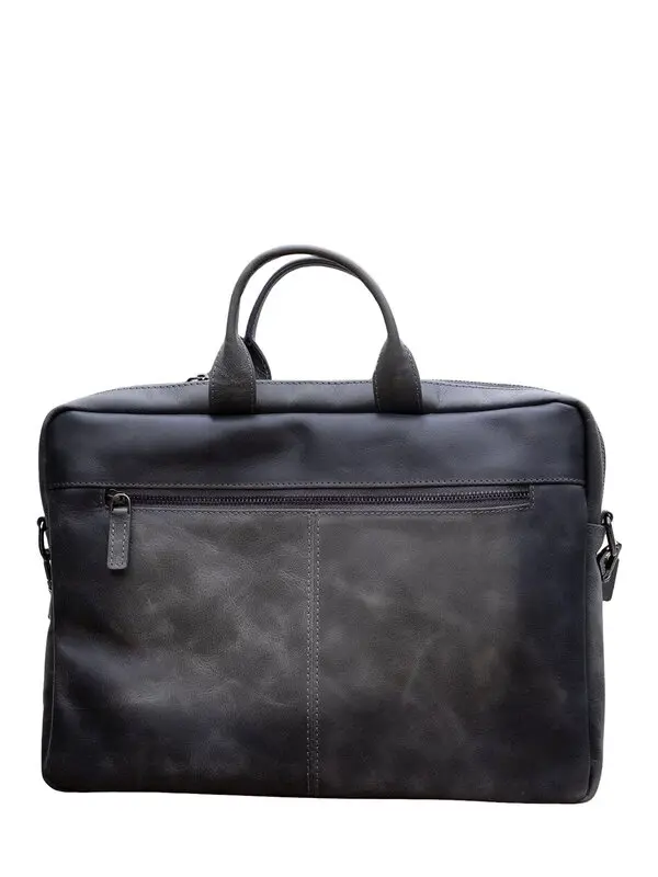 LEATHERE Classic Leather Laptop Bag Hollywood - Grey