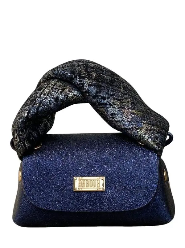 AABOUX Blue / Silver Nury Micro Metallic Blue Flat Grain & Three-tone Tweed Effect Suede - Blue/silver
