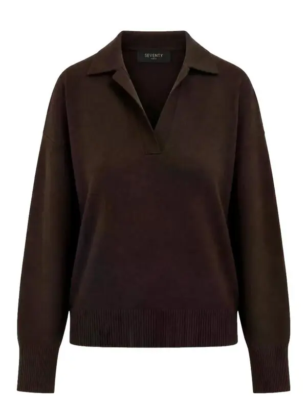 Seventy Spread-collar Sweater - Brown