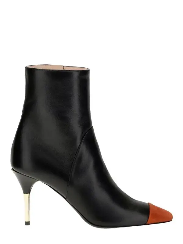 Valentino Garavani Sinead Ankle Boot In Nappa And Suede 85mm - Black