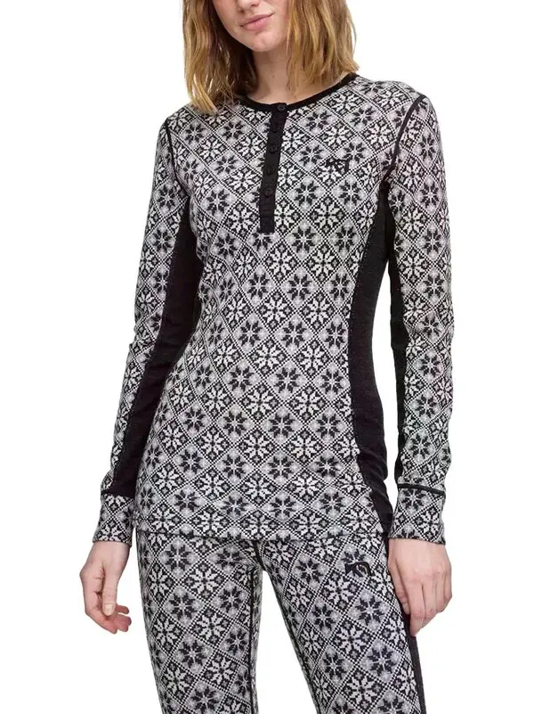 Kari Traa Rose Patterned Long-sleeved T-shirt - Black