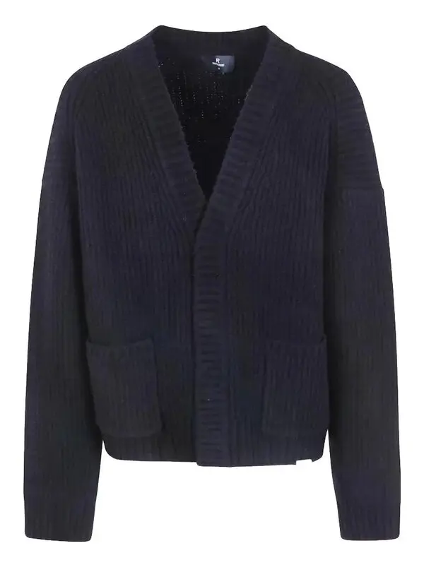 REPRESENT Ribbed-knit Wool Cardigan - Black