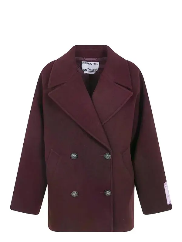 Essentiel Antwerp Kidney Double-breasted Coat - Red