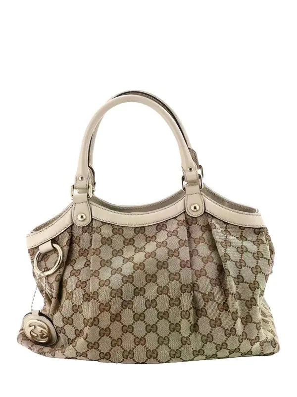 Gucci Sukey Gg Canvas With Leather Medium Tote Bag - Neutrals