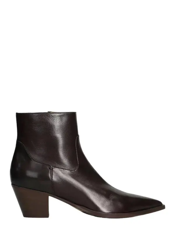 MARA BINI Pointed-toe Leather Ankle Boots - Brown