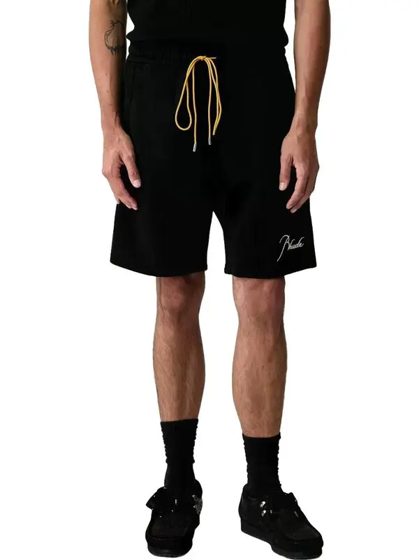 Rhude Logo-embroidered Drawstring Shorts - Black