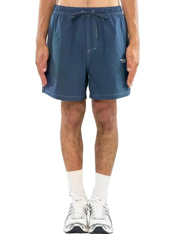 NEW AMSTERDAM SURF ASSOCIATION Contrast-stitch Logo-print Swim Shorts - Blue