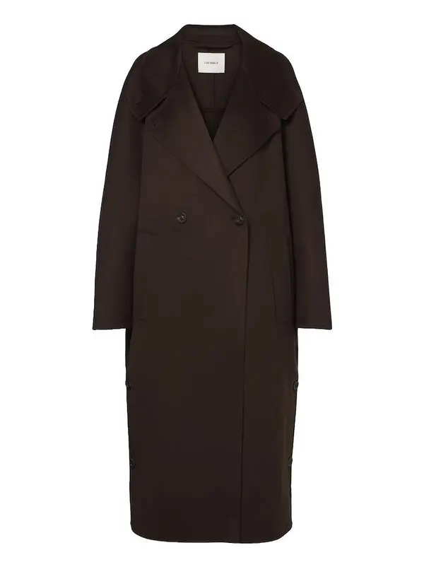 LISA YANG Double-breasted Wool And Cashmere Coat - Brown